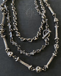 Jumbo Pirate Skull & Bones Chain Link Necklace in Antiqued Silver – LEE ...