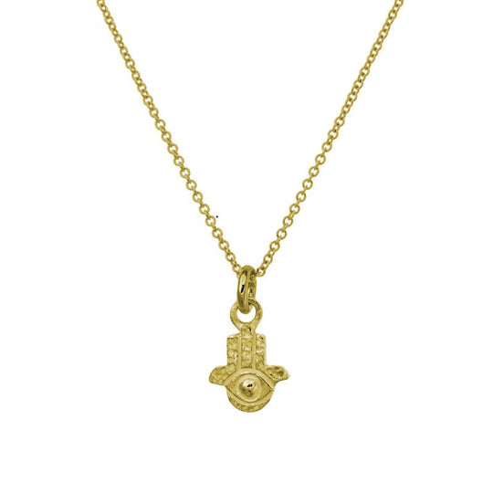 Tiny Hamsa Charm Necklace • LEE BREVARD • 18k Gold