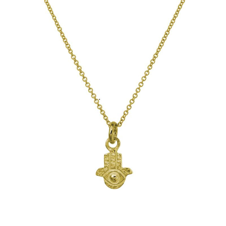 Tiny Hamsa Charm Necklace • LEE BREVARD • 18k Gold